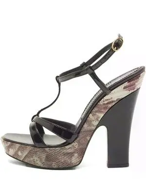Casadei 130mm Lizard-embossed Platform Sandals