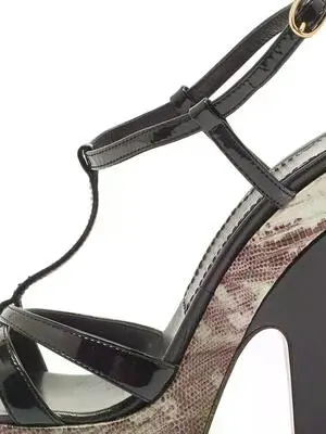 Casadei 130mm Lizard-embossed Platform Sandals