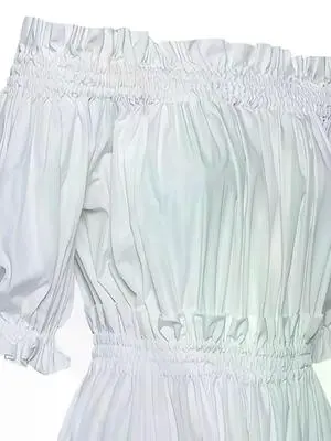 Alexander McQueen Off-shoulder Ruched Midi Dress