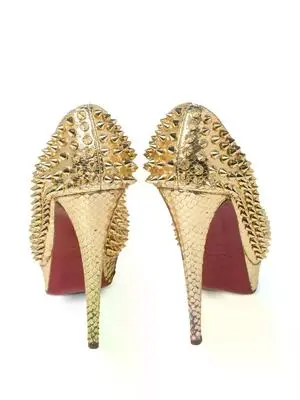 CHRISTIAN LOUBOUTIN Studded Python-embossed Platform Pumps