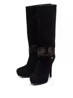 LORIBLU 100mm Rose-embroidered Boots