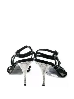 LORIBLU Satin Crystal Embellished Sandals