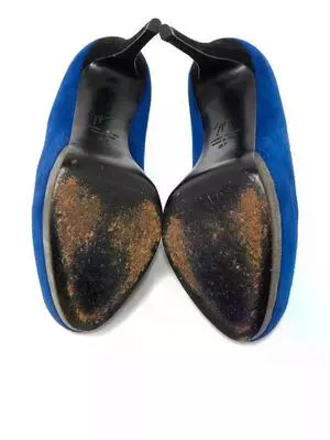 GIUSEPPE ZANOTTI 110mm Suede Peeptoe Pumps - Blue