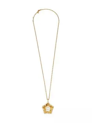 AIGNER Crystal-embellished Flower Pendant Necklace - Gold