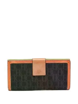 Carolina Herrera Pre-owned Monogram-jacquard Wallet - Black