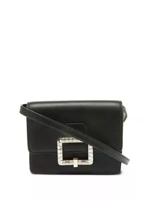 Bally Leather Crystal Buckle Bag