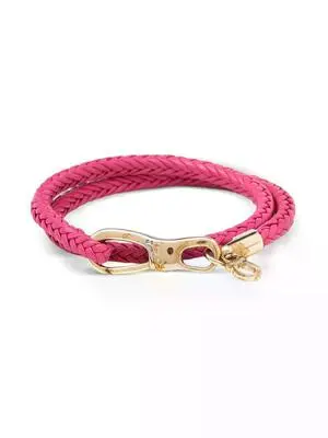 FERRAGAMO Braided-leather Bracelet - Pink