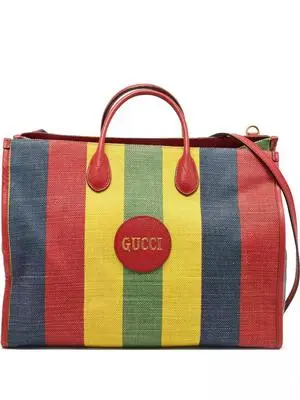 Gucci Striped Canvas Tote Bag