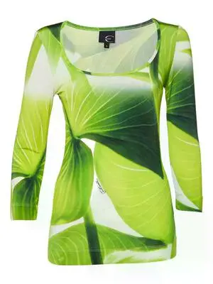 Just Cavalli Leaf-print Top - Green