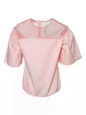 Sandro Ruffled Lace-yoke Blouse