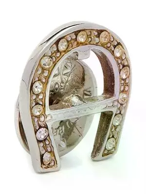 AIGNER Crystal-embellished Horseshoe Brooch