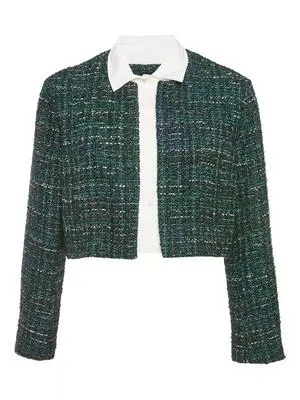 Maje Tweed Jacket With Contrasting Collar