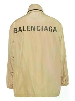 Balenciaga Concealed-hood Logo-print Jacket