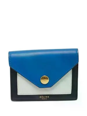 Celine Tricolor Leather Wallet - Black