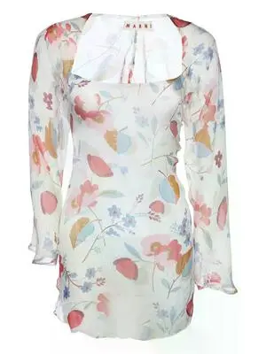 Marni Floral-print Sheer Blouse