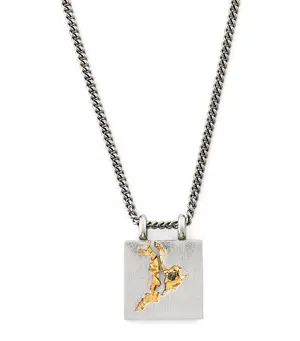 Tom Wood Sterling Silver Mined Necklace - Gold