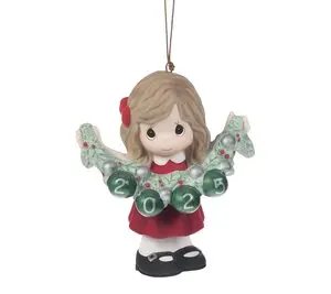 PRECIOUS MOMENTS Deck The Halls' Dated 2025 Gi Rl Ornament