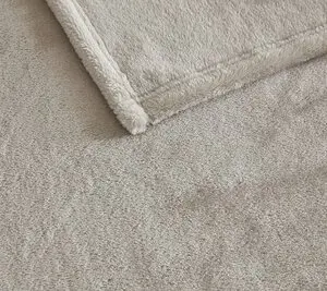 MARTHA STEWART Bedford Gray Plush Queen Blanket