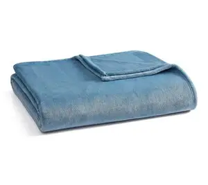 MARTHA STEWART Bedford Blue Plush King Blanket - One-color