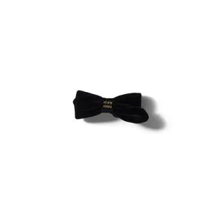 Miu Miu Velvet Bow Hair Clip - Black
