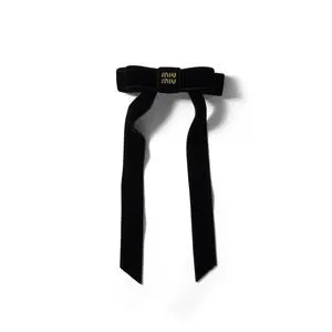 Miu Miu Velvet Hair Clip - Black