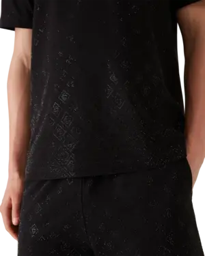 Casablanca Crystal Monogram Logo Short Sleeve T-shirt