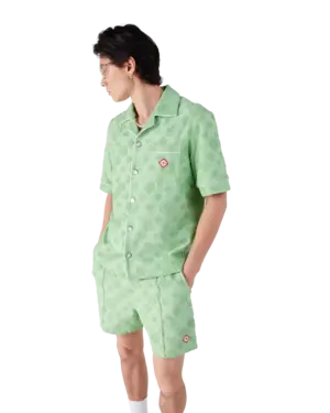 Casablanca Towelling Monogram Short Sleeve Shirt - Multicolor