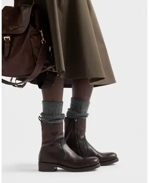 Prada Leather Mid-calf Boots
