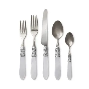 VIETRI Aladdin Brilliant 5-piece Place Setting - Clear/stainless Steel