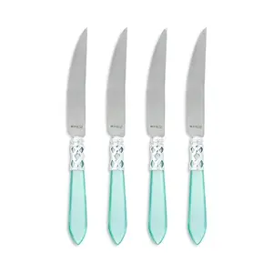 VIETRI Aladdin Brilliant Steak Knives, Set Of 4 - Aqua