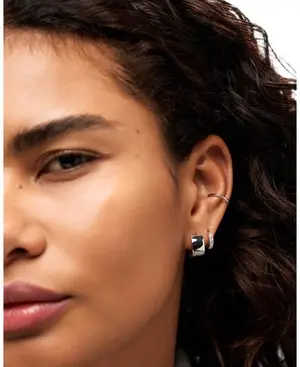 ANA LUISA Giulia Bold Hoop Earrings - Silver