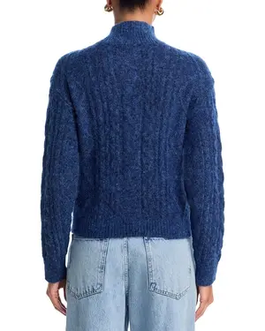 Aqua Erin Cable Knit Turtleneck Sweater
