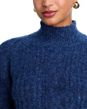 Aqua Erin Cable Knit Turtleneck Sweater