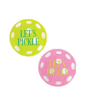 JOLLITY & CO Pickleball Social Club "let's Pickle" Paper Cocktail Napkins, Set Of 20 - Multicolor