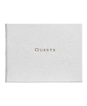 GRAPHIC IMAGE Leather Guestbook - White