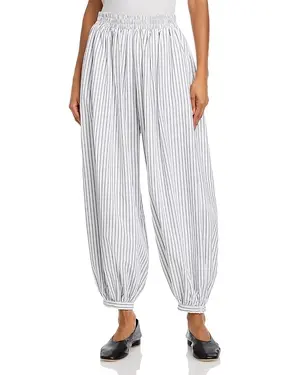 Women's Black and White Striped Pants