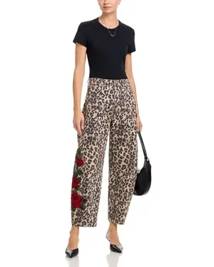 DRIFTWOOD Parker X Wild Rose Ankle Barrel Jeans - Leopard