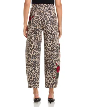 DRIFTWOOD Parker X Wild Rose Ankle Barrel Jeans - Leopard