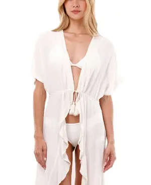 MALAI Front-tie Ruffle Kimono