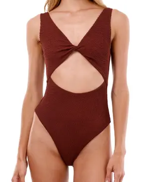 MALAI Textured Wave One Piece Swimsuit