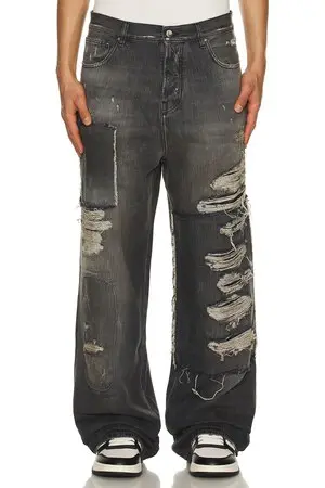 Amiri Carpenter Repaired Baggy Jean - Crafted Black