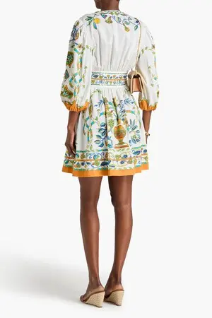 La DoubleJ Printed Cotton-sateen Mini Dress