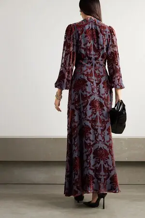 La DoubleJ Camerino Devoré-velvet Maxi Dress