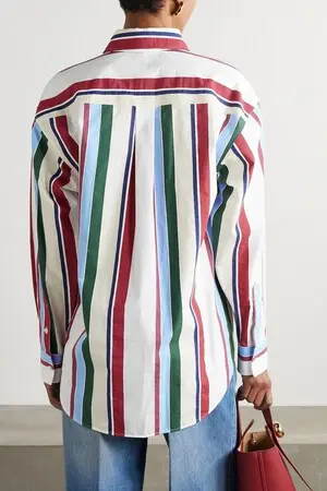 La DoubleJ Striped Cotton-blend Poplin Shirt - Multicolor