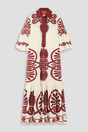 La DoubleJ Artemis Tiered Maxi Shirt Dress - Ivory
