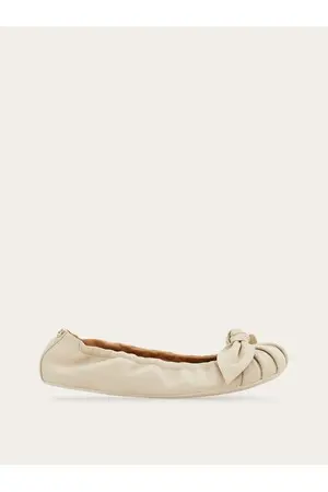 FERRAGAMO Bow Embellished Ballet Flats - Red