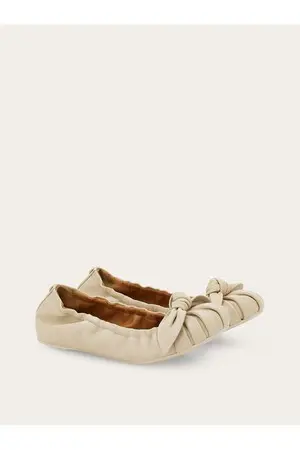 FERRAGAMO Bow Embellished Ballet Flats - Red