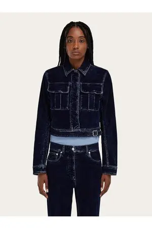 FERRAGAMO Boxy Jacket - Blue / Navy