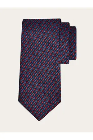 FERRAGAMO Jacquard Standard Neck Tie - Red