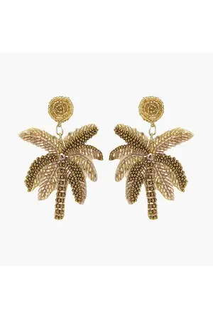 Yumi Kim Island Palm Tree Beaded Earrings - Gold